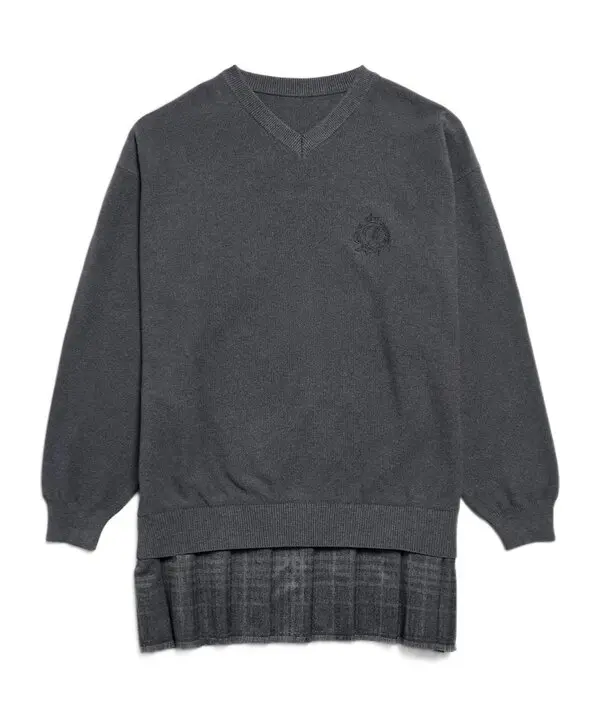 Balenciaga Layered V-neck Sweater Dress