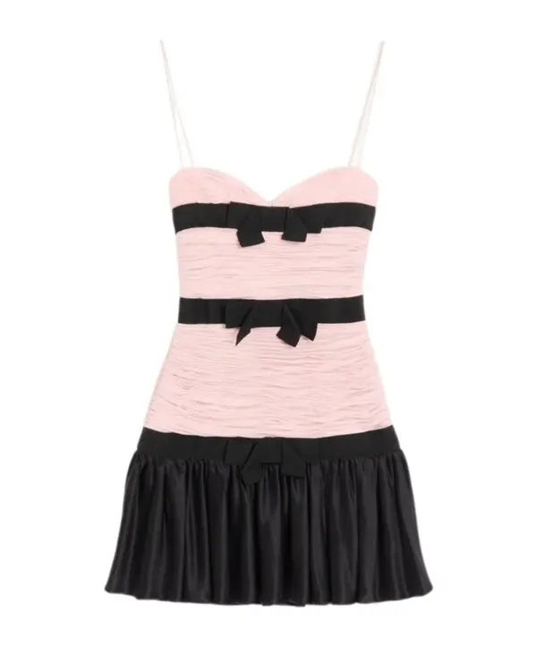 Valentino Garavani Bow Embellished Spaghetti Strap Dress - Black