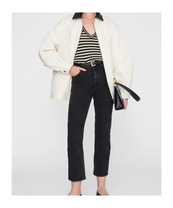 ANINE BING Lowen Striped V-neck Vest