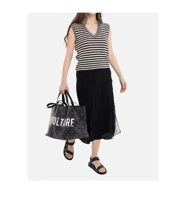 ANINE BING Lowen Striped V-neck Vest
