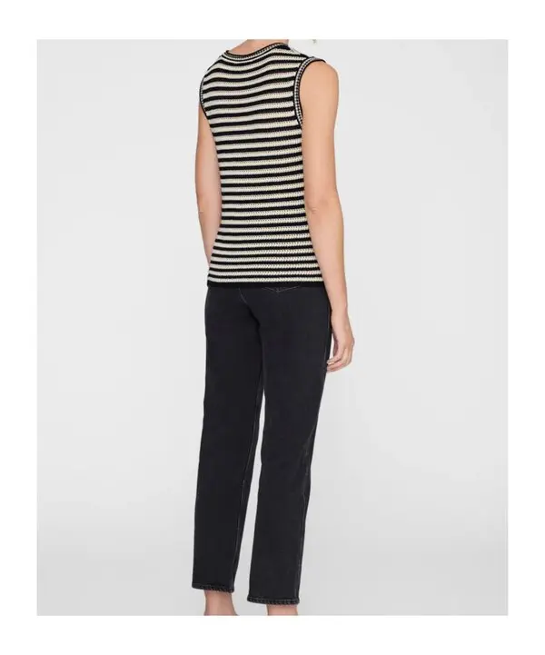 ANINE BING Lowen Striped V-neck Vest