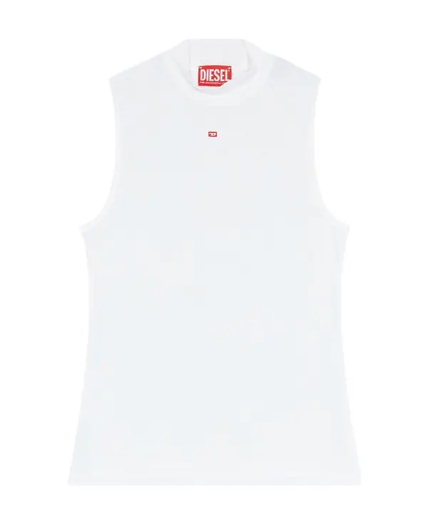 DIESEL® Mock Neck Ribbed Tank Top - No