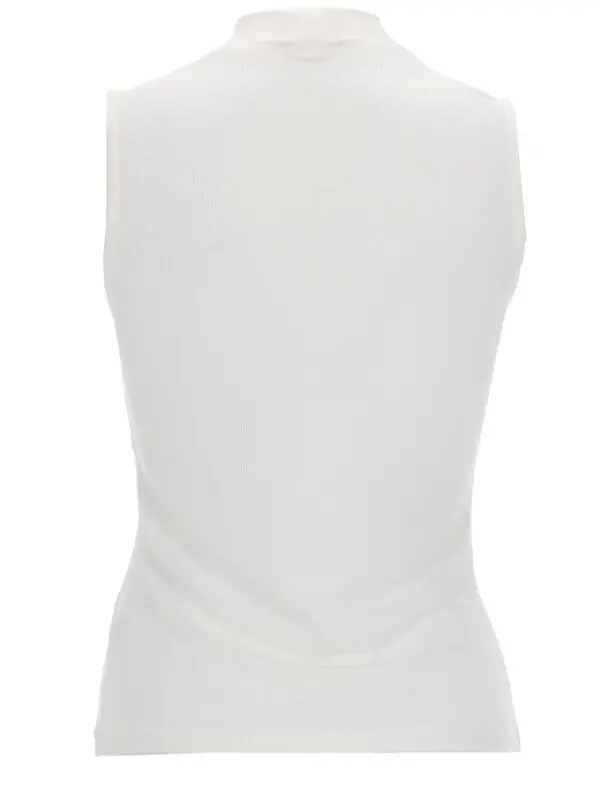 DIESEL® Mock Neck Ribbed Tank Top - White