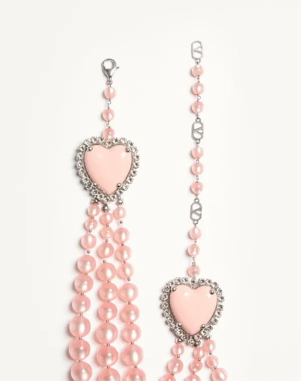 Valentino Garavani Coeur Hyperbole Necklace In Metal, Resin, And Crystals