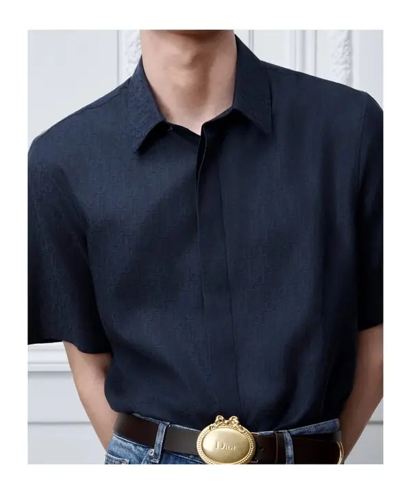 Dior Oblique Short-sleeved Shirt - Blue