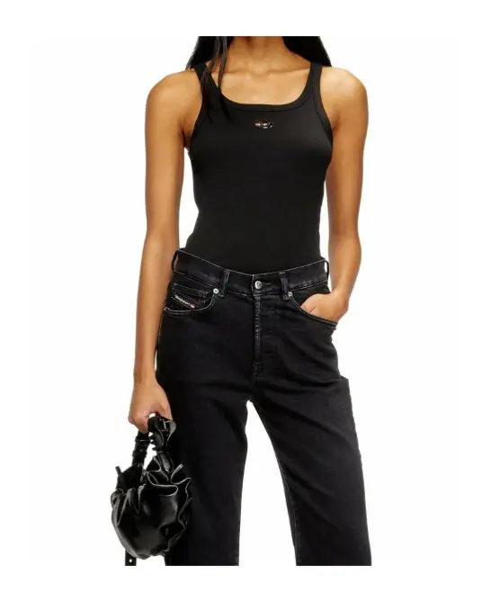 DIESEL® Ribbed Tank Top With Embroidered D-logo