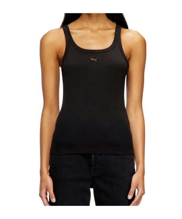 DIESEL® Ribbed Tank Top With Embroidered D-logo