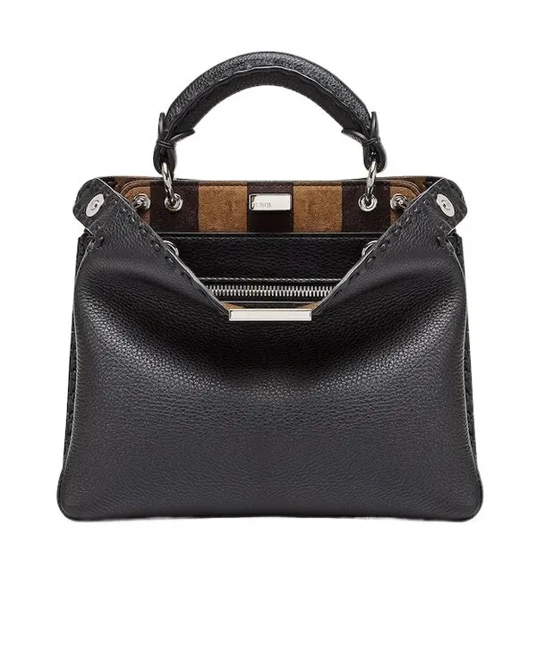 Fendi Selleria Bag With 476 Hand-sewn Topstitches - Black