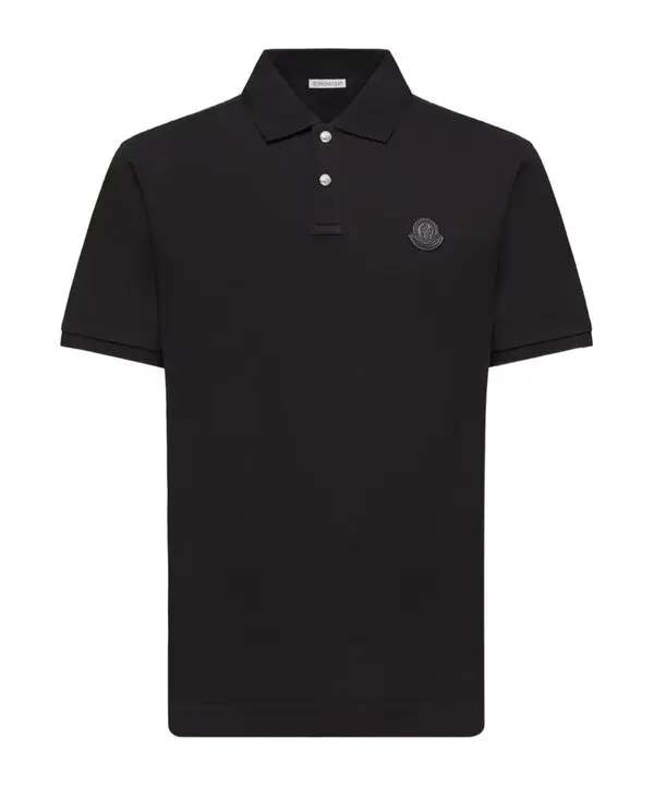 Moncler Logo Patch Piquet Polo Shirt