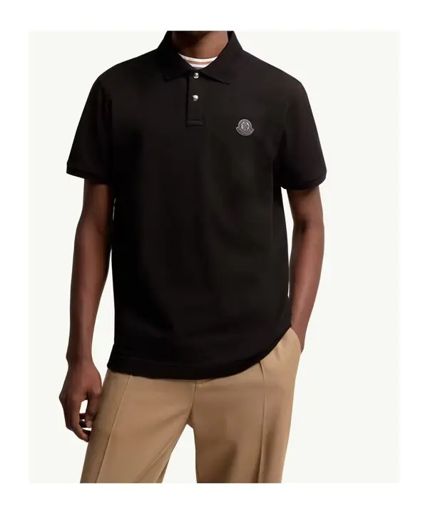 Moncler Logo Patch Piquet Polo Shirt