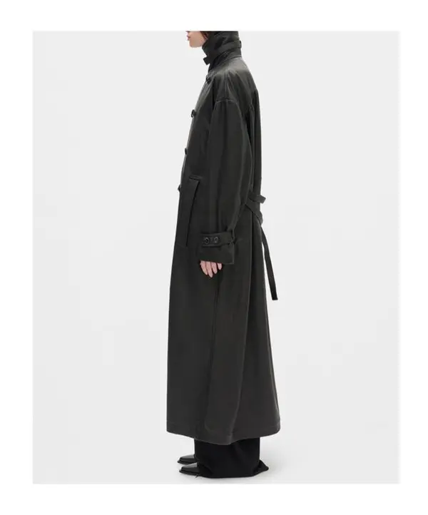 ANN DEMEULEMEESTER Double-breasted Leather Coat