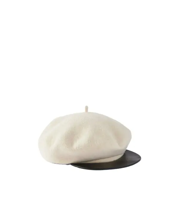Valentino Garavani Vlogo Signature Wool Cap With Leather Visor - Nude