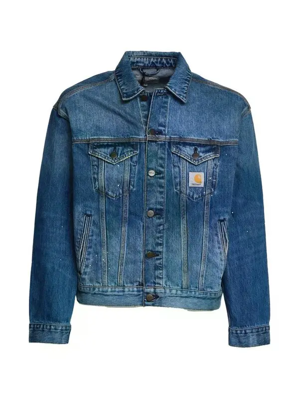 Carhartt Work In Progress Helston Paint-splatter Denim Jacket - Blue
