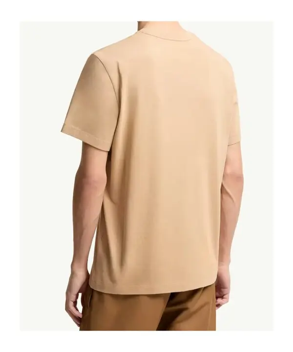 Moncler Logo Patch Crewneck T-shirt - Beige