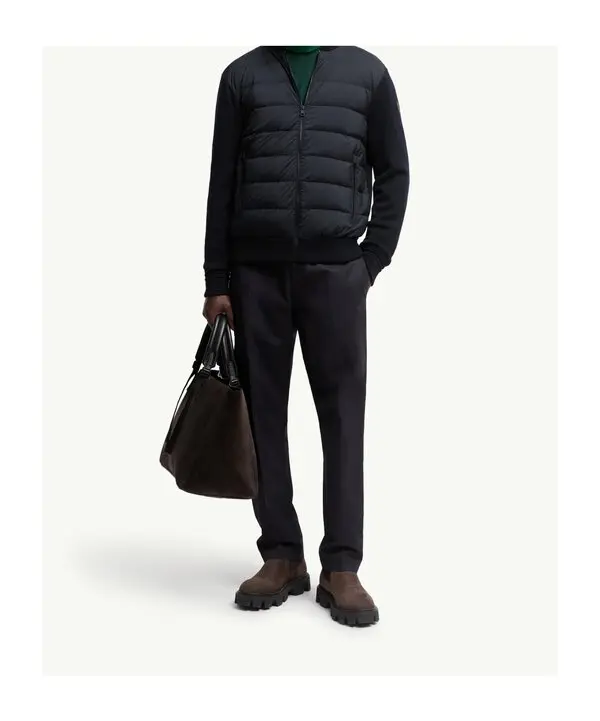 Moncler Padded Wool Zip-up Cardigan - Blue