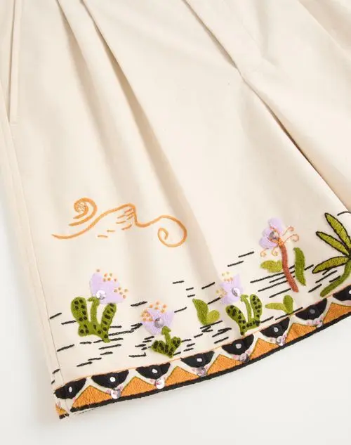 Valentino Garavani Bermuda Shorts With Floral Embroidery And Jacquard Trim