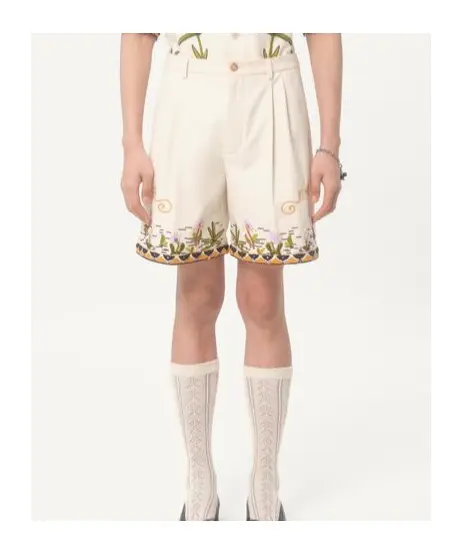 Valentino Garavani Bermuda Shorts With Floral Embroidery And Jacquard Trim