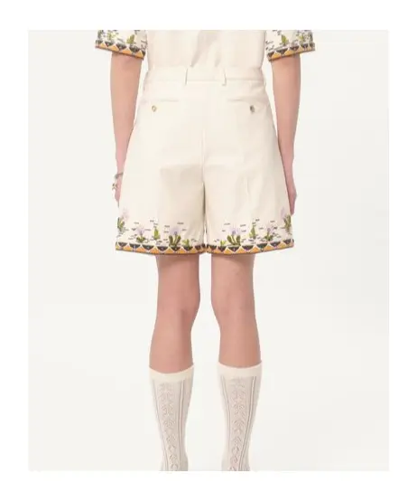 Valentino Garavani Bermuda Shorts With Floral Embroidery And Jacquard Trim