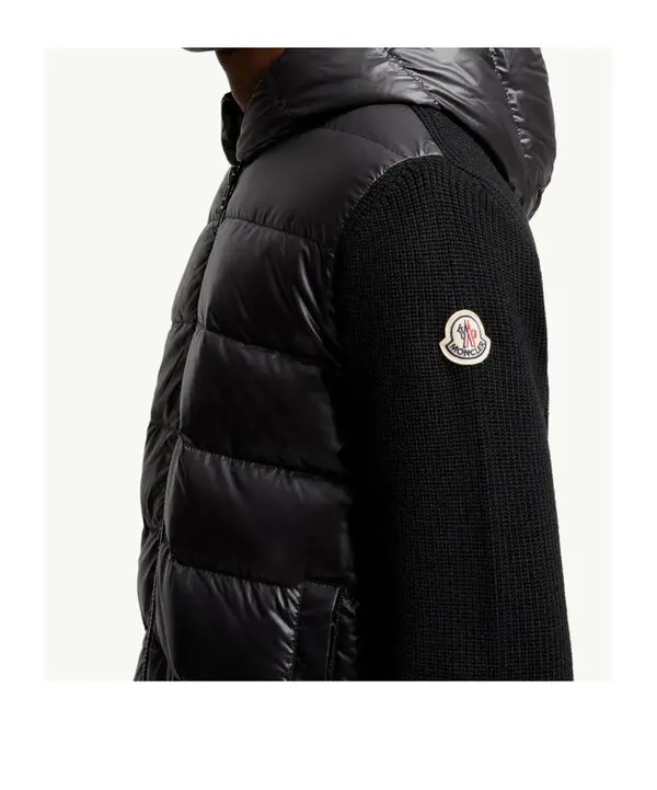 Moncler Padded Knit Zip-up Hooded Sweatshirt