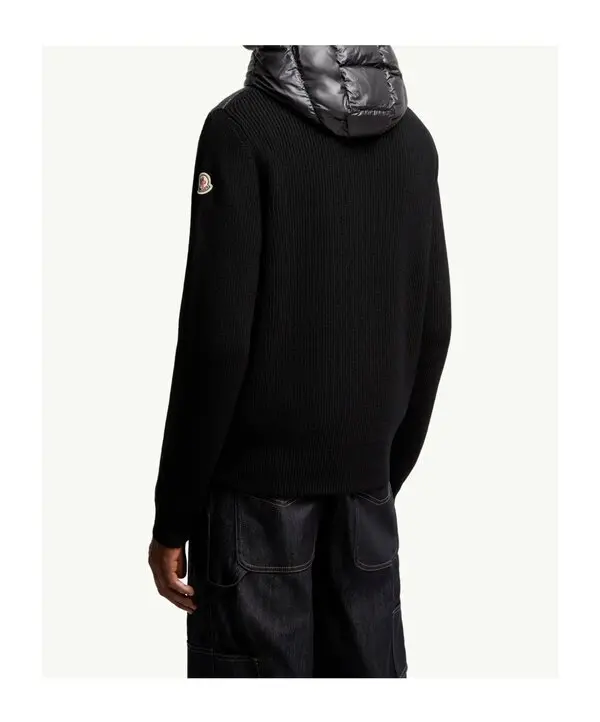 Moncler Padded Knit Zip-up Hooded Sweatshirt