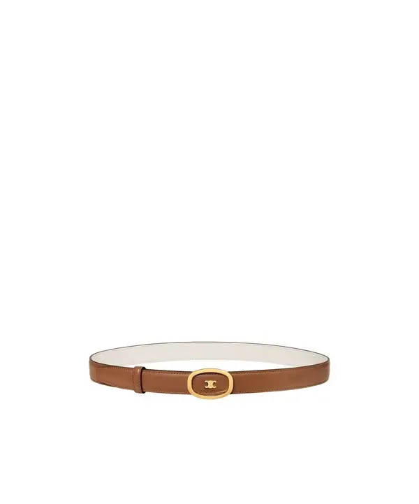 Celine Medium 25mm Reversible Alix Belt In Taurillon - Tan/beige