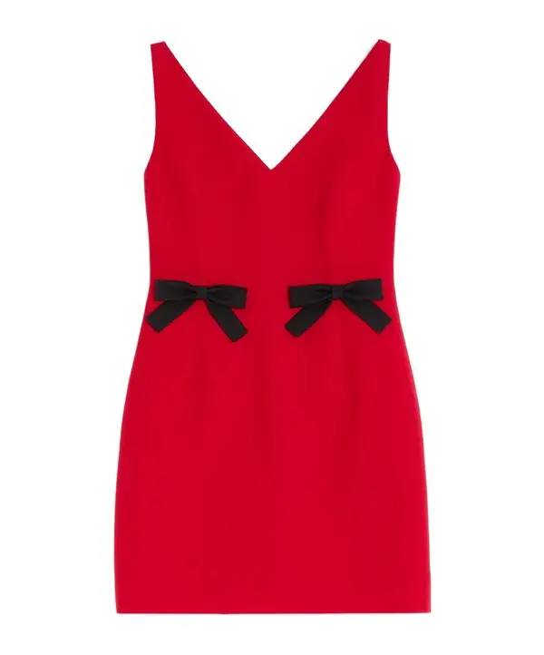 Valentino Garavani V-neck Mini Dress With Bow Detail