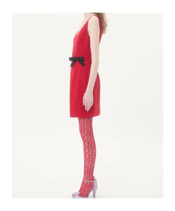 Valentino Garavani V-neck Mini Dress With Bow Detail