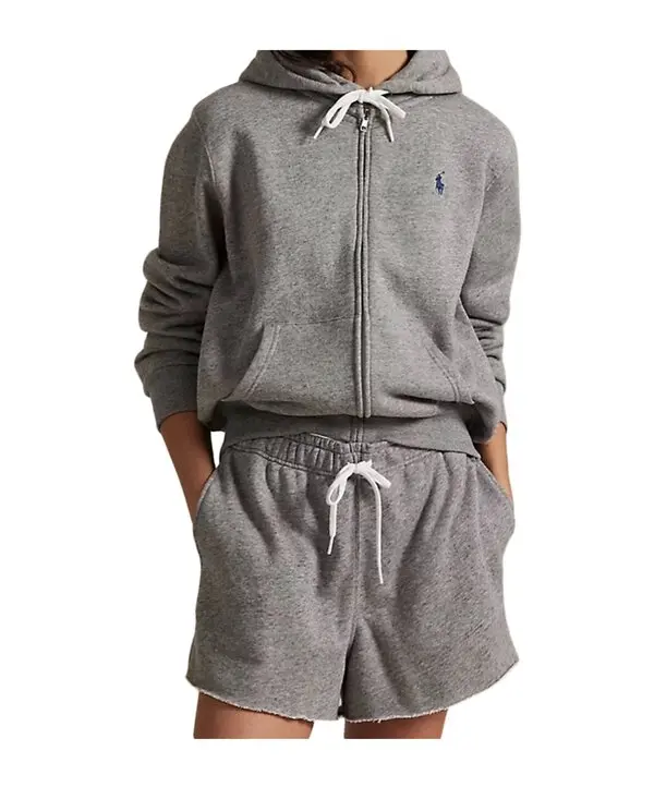 Polo Ralph Lauren Zip-up Drawstring Hoodie - Grey