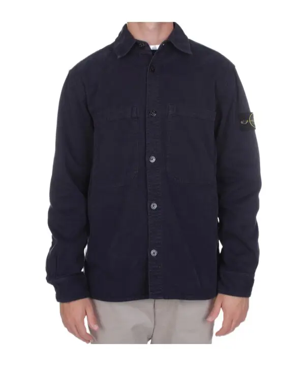 Stone Island Logo Patch Buttoned Shirt