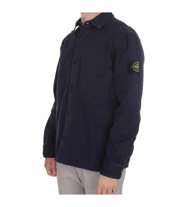 Stone Island Logo Patch Buttoned Shirt