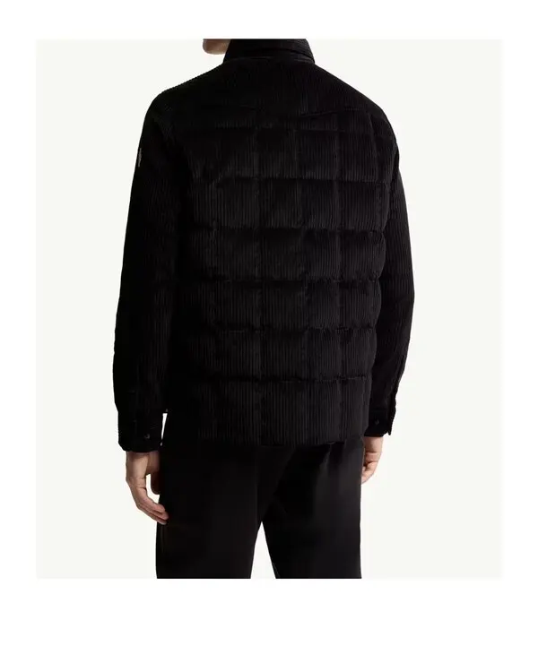 Moncler Gelt Corduroy Down Shirt Jacket - Black