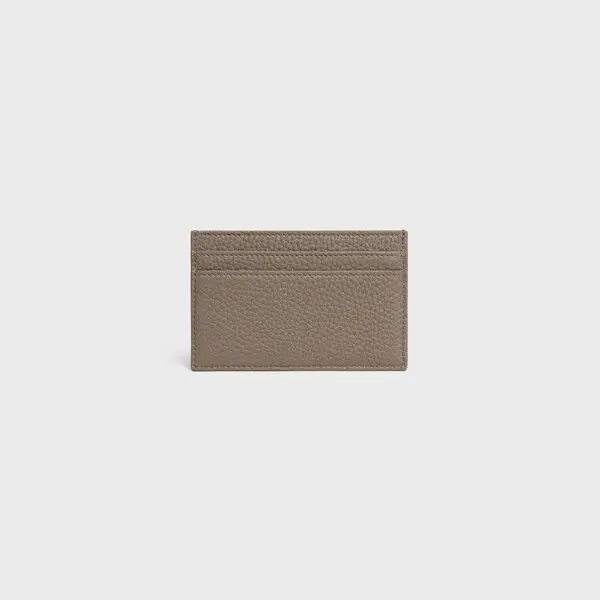 Celine Card Holder In Grained Calfskin
