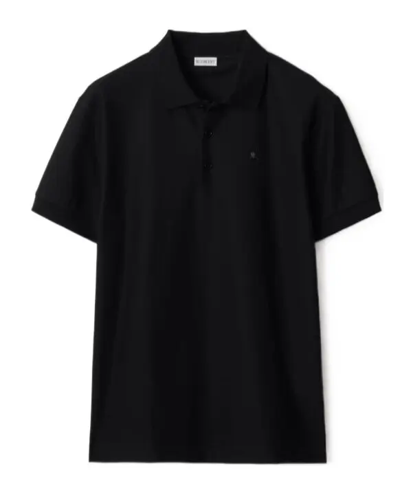 Burberry Evan Logo Piqué Polo Shirt - Black