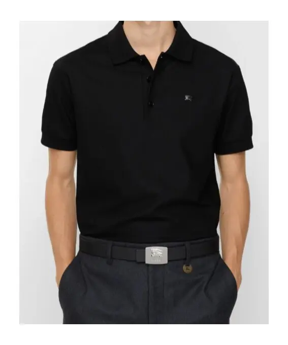 Burberry Evan Logo Piqué Polo Shirt - Black