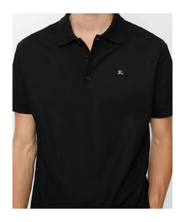 Burberry Evan Logo Piqué Polo Shirt - Black