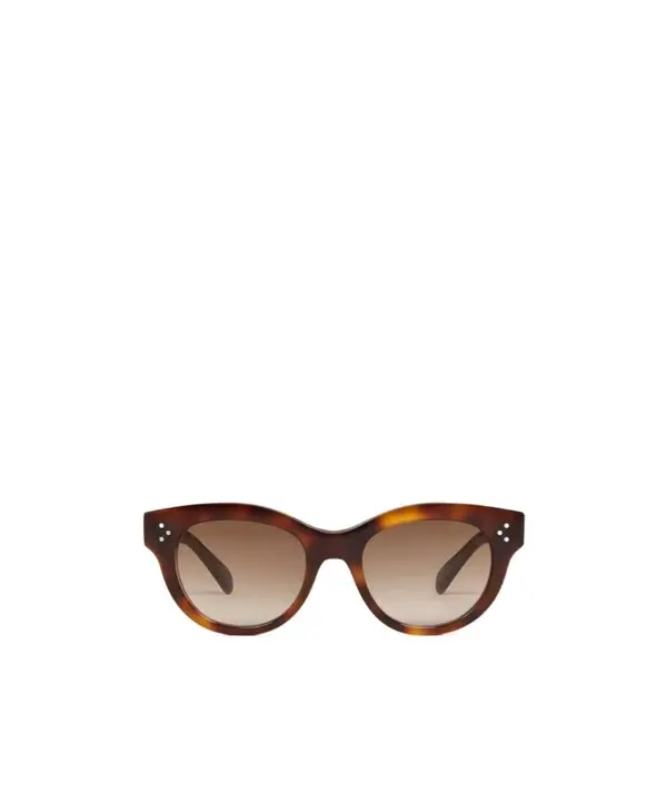 Celine Round Acetate Sunglasses - Brown