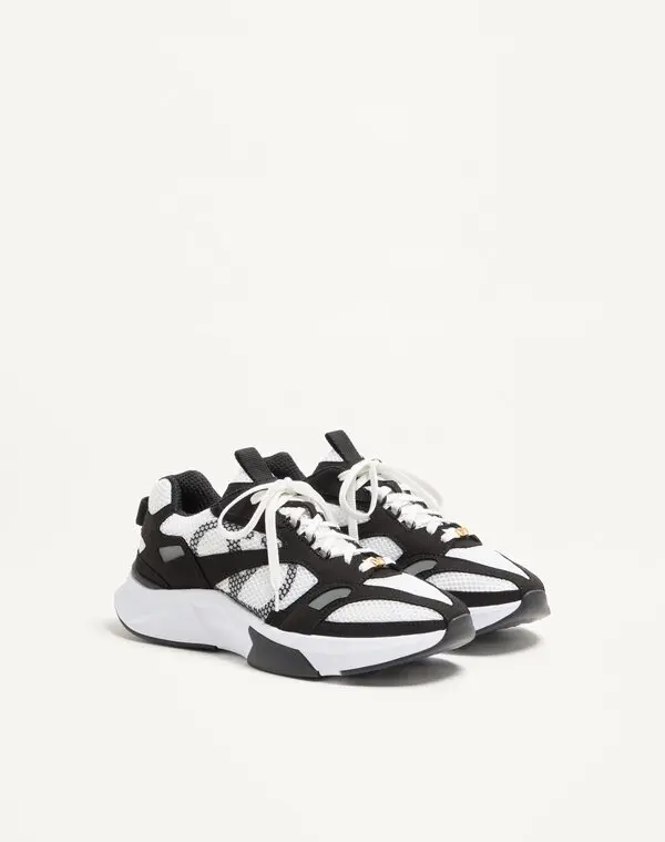 Valentino Garavani Demivee Mesh Panel Trainers - Black/gray