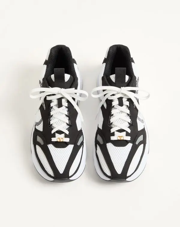 Valentino Garavani Demivee Mesh Panel Trainers - Black/gray