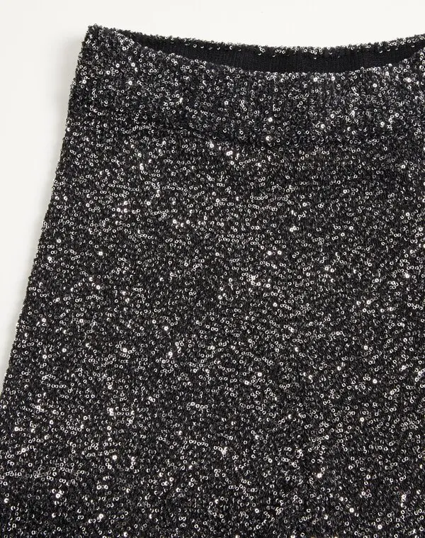Valentino Garavani Sequin Elastic Straight Trousers - Black