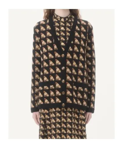 Valentino Garavani Long Sleeve V-neck Wool Cardigan