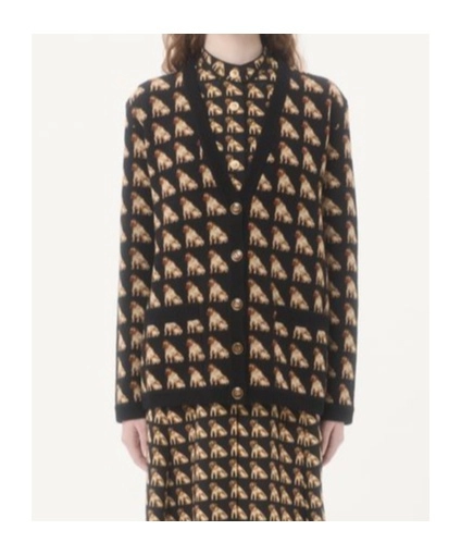 Valentino Garavani Long Sleeve V-neck Wool Cardigan