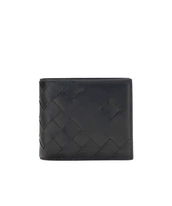 Bottega Veneta Intrecciato Bi-fold Wallet With Coin Purse - Black