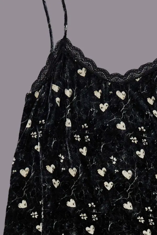 R13 Hearts Lace Trim Slip Dress