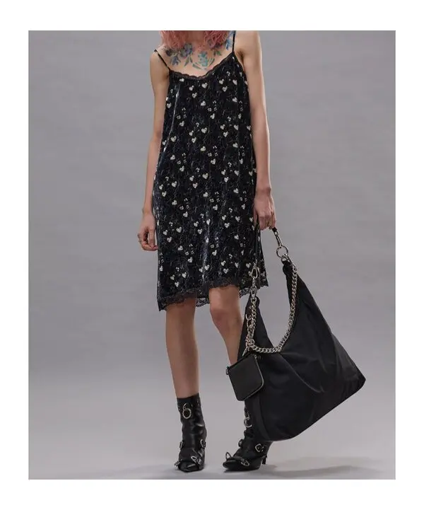 R13 Hearts Lace Trim Slip Dress
