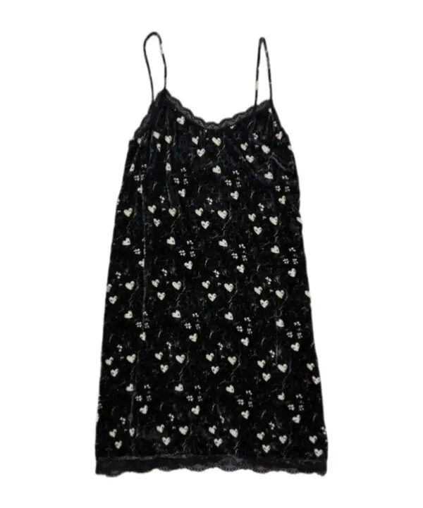R13 Hearts Lace Trim Slip Dress - No