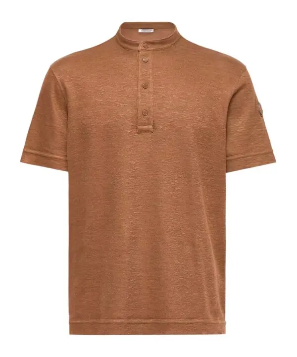 Moncler Cotton Linen Blend Polo Shirt