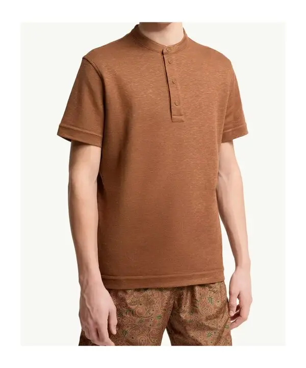 Moncler Cotton Linen Blend Polo Shirt