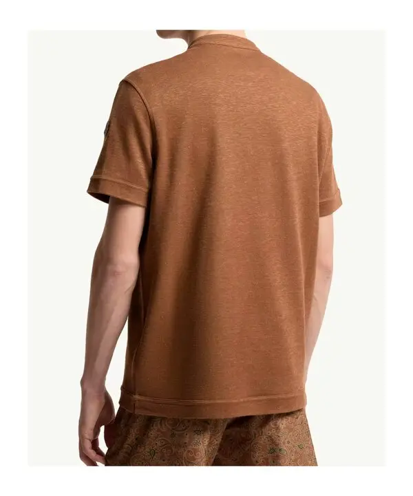 Moncler Cotton Linen Blend Polo Shirt