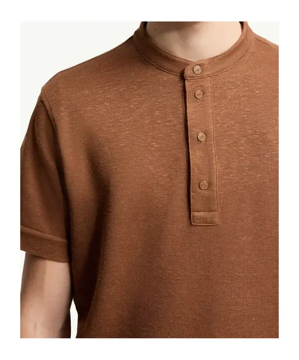 Moncler Cotton Linen Blend Polo Shirt
