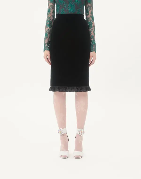 Valentino Garavani Sablé Velvet Skirt